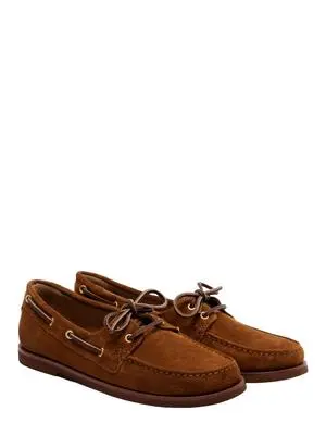 GIANVITO ROSSI Vandee Suede Boat Shoes - Brown