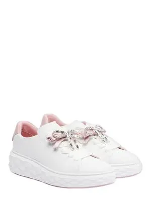 JIMMY CHOO Diamond Light Maxi Leather Sneakers - White