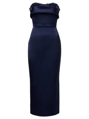 Rachel Gilbert Laira Embellished Cocktail Dress - Blue