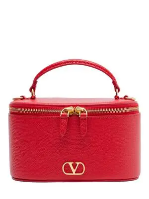 Valentino Garavani Vlogo Mini Leather Vanity Bag - Red