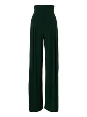 Norma Kamali Pleated Wide-leg Pants - Green