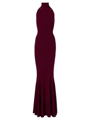 Norma Kamali Turtleneck Jersey Gown - Purple