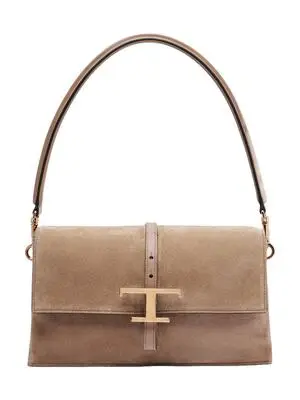 TOD'S T Timeless Mini Shoulder Bag - Brown