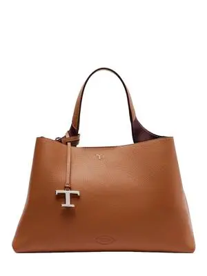 TOD'S Apa Medium Leather Tote Bag - Brown