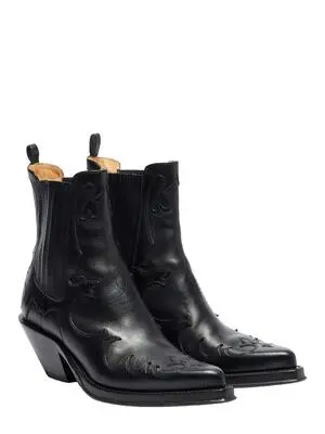 Gabriela Hearst Cassidy Cow-print Leather Cowboy Boots - Black