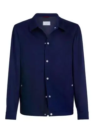 Brunello Cucinelli Flannel-texture Cashemere Shirt Jacket - Blue
