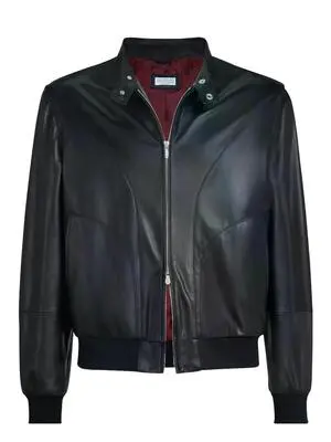 Brunello Cucinelli Zip-fastening Leather Jacket - Black