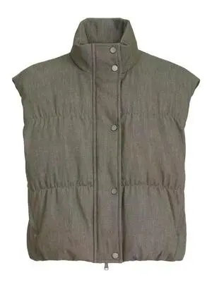Brunello Cucinelli Twill-weave Sleeveless Vest - Green