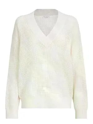 Brunello Cucinelli V-neck Sweater - White