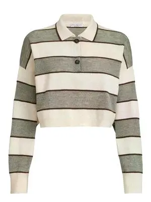 BRUNELLO CUCINELLI Striped-Pattern Polo Shirt
