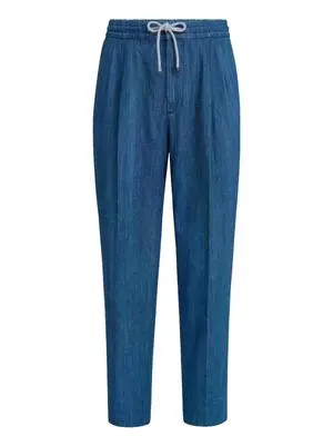 Brunello Cucinelli Drawstring-waist Trousers - Blue