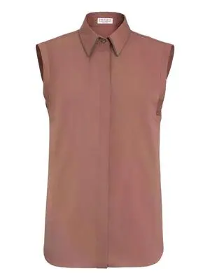 Brunello Cucinelli Sleeveless Shirt - Orange
