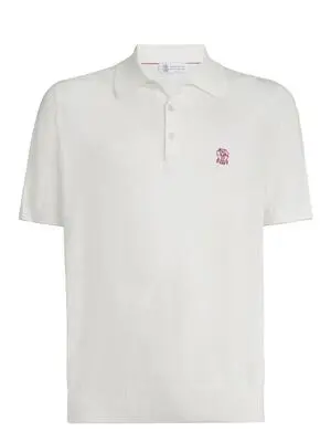 Brunello Cucinelli Butoon-fastening Logo-detail Polo Shirt Neutrals