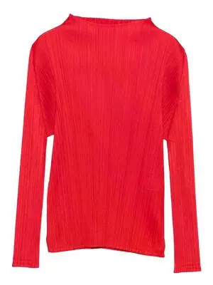 Issey Miyake Pleated Top - Red