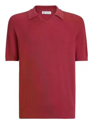 Brunello Cucinelli V-neck Short-sleeve T-shirt - Red