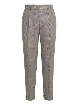 Brunello Cucinelli Check Trousers - Brown