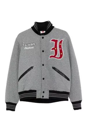 ICECREAM Logo-appliqué Button-up Bomber Jacket - Grey