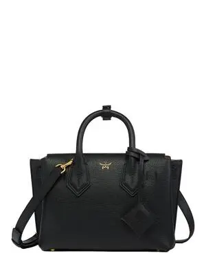 Mcm Milla Tote In Spanish Embossed Leather - Black