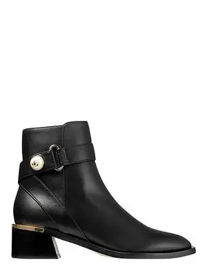 JIMMY CHOO Noor 45 Leather Ankle Boots - Black