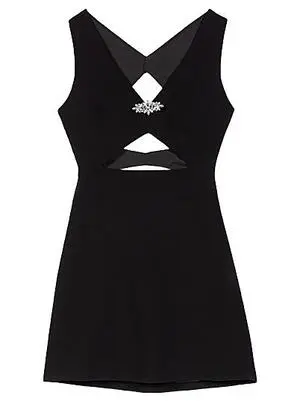 Maje Sleeveless Jewel-embroidered Mini Dress - Black