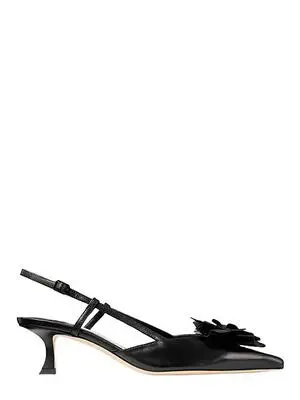 JIMMY CHOO Mimmi 50 Slingback Leather Heels - Black/black