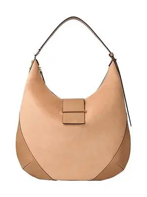 JIMMY CHOO Medium Suede Hobo Bag - Toffee/toffee/shiny