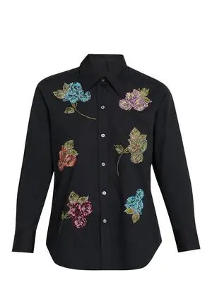 Libertine Primrose Embellished Classic Shirt - Black