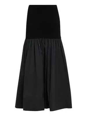 A.L.C. Cami Merino Combo Maxi Skirt - Black/navy