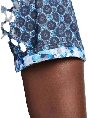 Robert Graham Apos;s Bramston Geometric Satin Short-sleeve Shirt - Navy