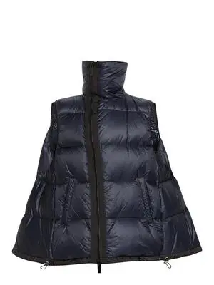 Sacai Puffer Vest With Asymmetric Zipper Dnavy