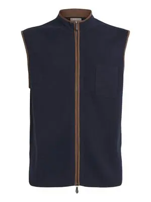 N.peal Organic Cashmere Shaftesbury Gilet - Navy