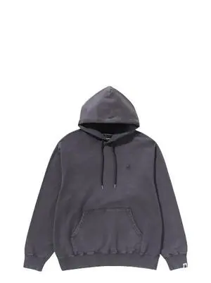 A BATHING APE Garment Dye One Point Relaxed Fit Pullover Hoodie - Charcoal