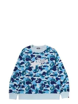 A BATHING APE Camo Rhinestone Crewneck Sweatshirt - Blue
