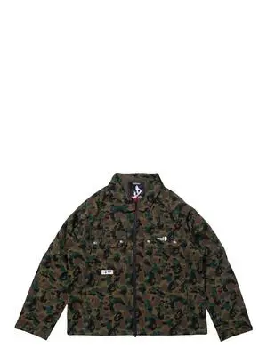 A BATHING APE X Kazuki Kuraishi Pixelate Camo Detachable Zip Jacket - Green