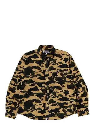 A BATHING APE 1st Camo One Point Relaxed Fit Long Sleeve Shirt - Yellow