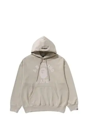 A BATHING APE Garment Dye College Pullover Hoodie - Beige