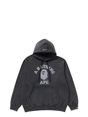 A BATHING APE Garment Dye College Pullover Hoodie - Charcoal