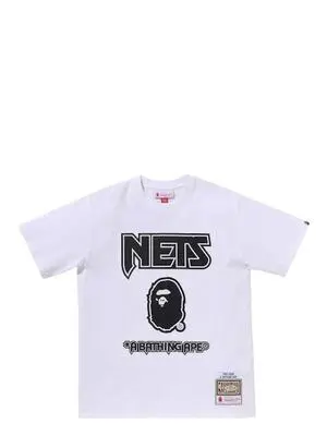 A BATHING APE X Mitchell & Ness Nba New Jersey Nets Tee Shirt - White