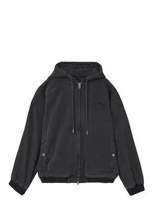 Ksubi Studded Hooded Bomber Jacket - Black