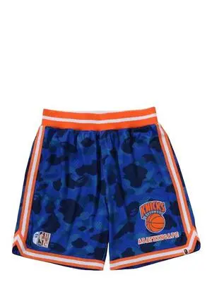 A BATHING APE X Mitchell & Ness Nba New York Knicks Swingman Shorts - Blue