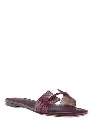 TOM FORD Python Embossed Slide Sandal - Ruby Red