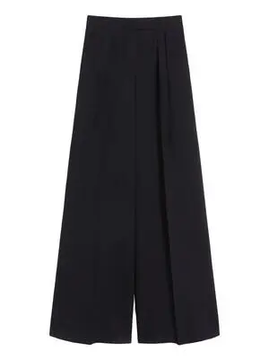MAX MARA Wool Seersucker Wide-Leg Trousers