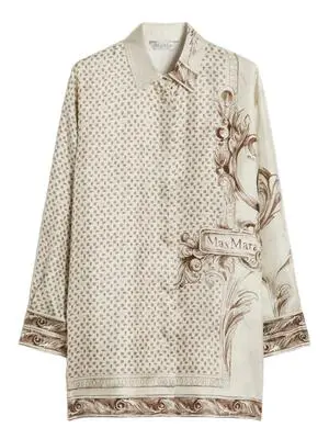 Max Mara Printed Silk Twill Shirt - Ivory