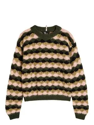 Moncler Striped Wool-blend Jumper - Green