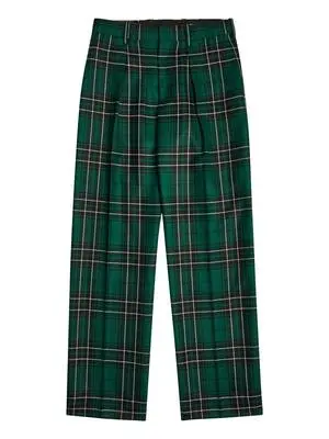 JW Anderson Checked Straight-leg Trousers - Green