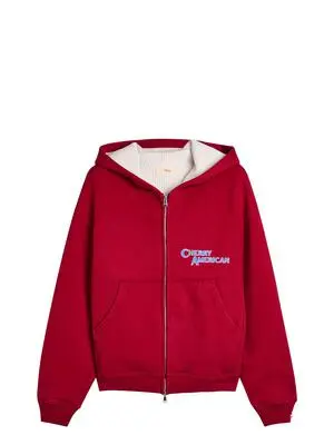 CHERRY LOS ANGELES Thermal Logo-print Zip-through Cotton Sweatshirt - Red