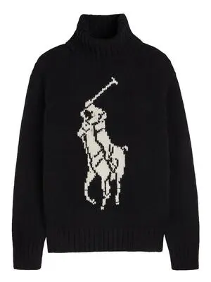 Polo Ralph Lauren Logo-intarsia Wool Jumper - Black
