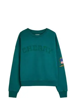 CHERRY LOS ANGELES Crew-neck Cotton Sweatshirt - Teal