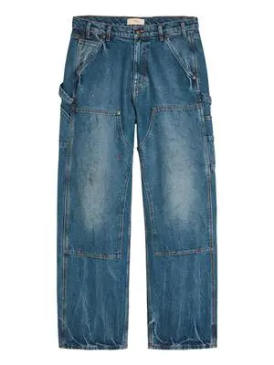CHERRY LOS ANGELES Paint-effect Wide-leg Jeans - Denim