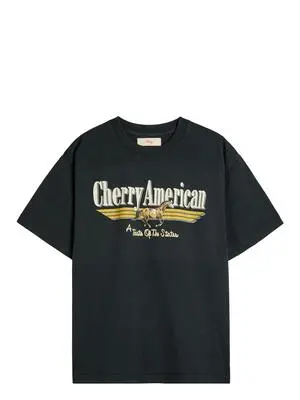 CHERRY LOS ANGELES Coast To Coast Logo-print Cotton T-shirt - Black